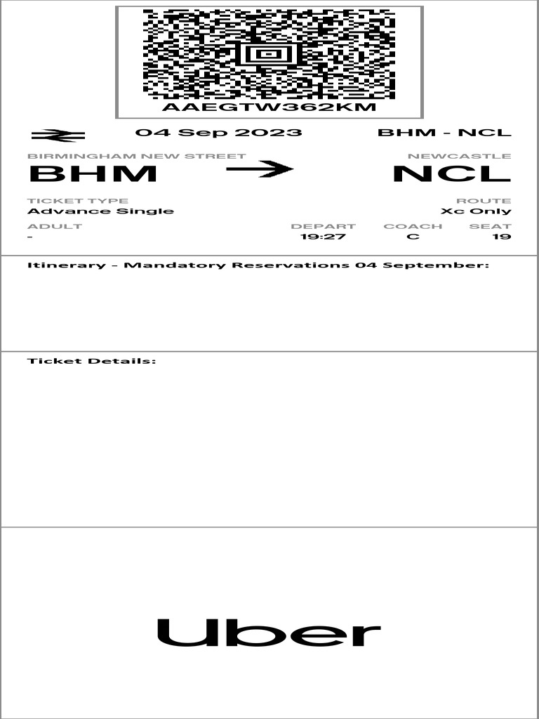 Uber Mobile Tickets 272415 | PDF | Transport | Rail Transport