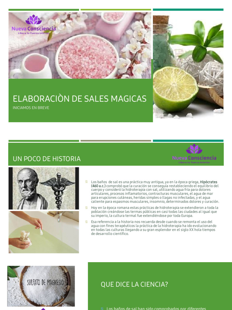 Elaboraciòn de Sales Magicas | Descargar gratis PDF | sal | Magnesio