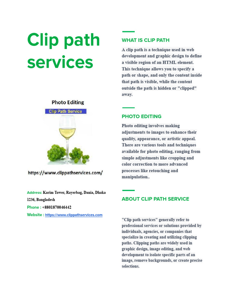 Clip Path Services | PDF