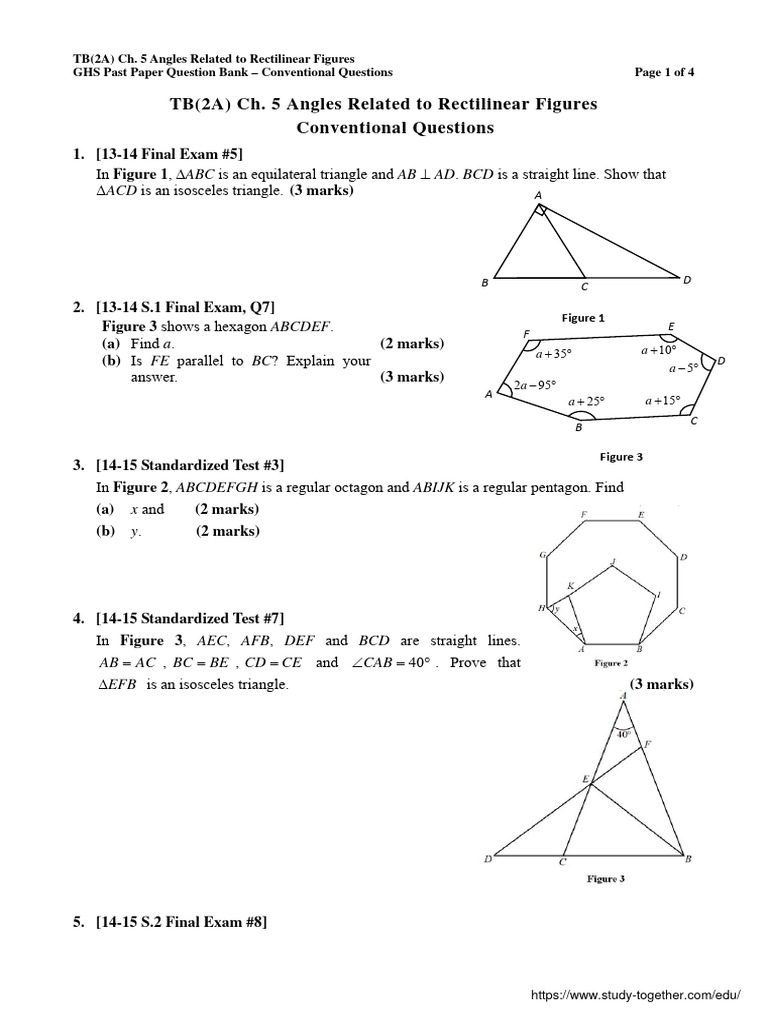 Good Hope School - 13 18 2A Ch.5 Angles Related To Rectilinear Figures CQ | PDF | Triangle ...