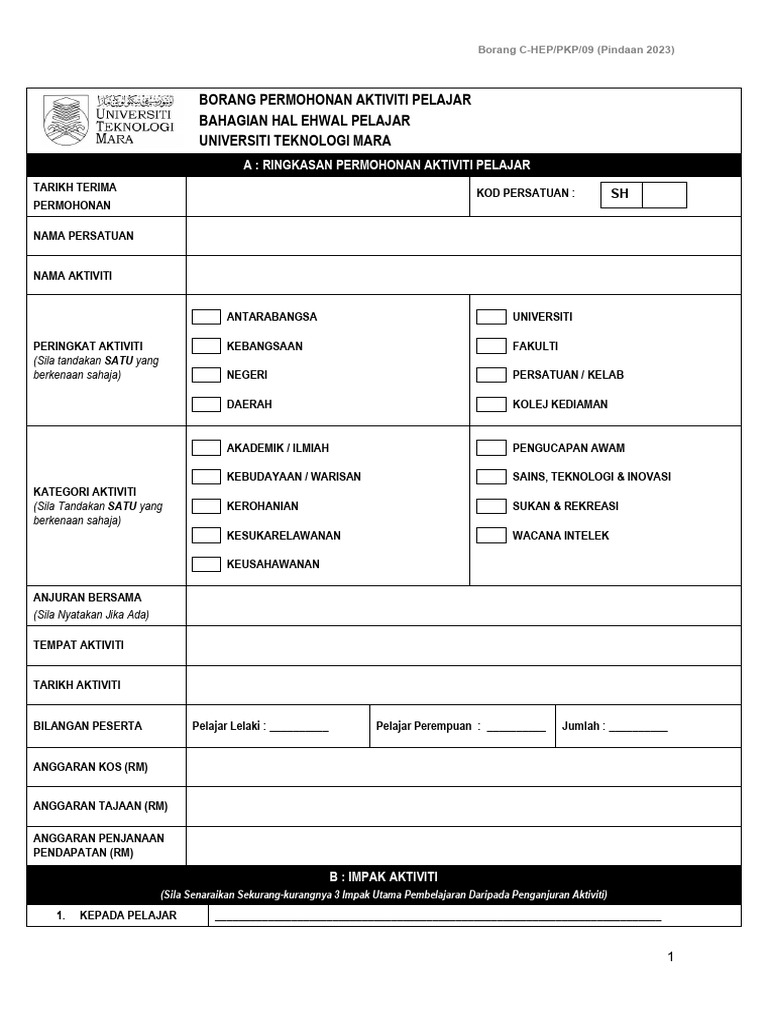 Borang - C - Pindaan 2023 | PDF