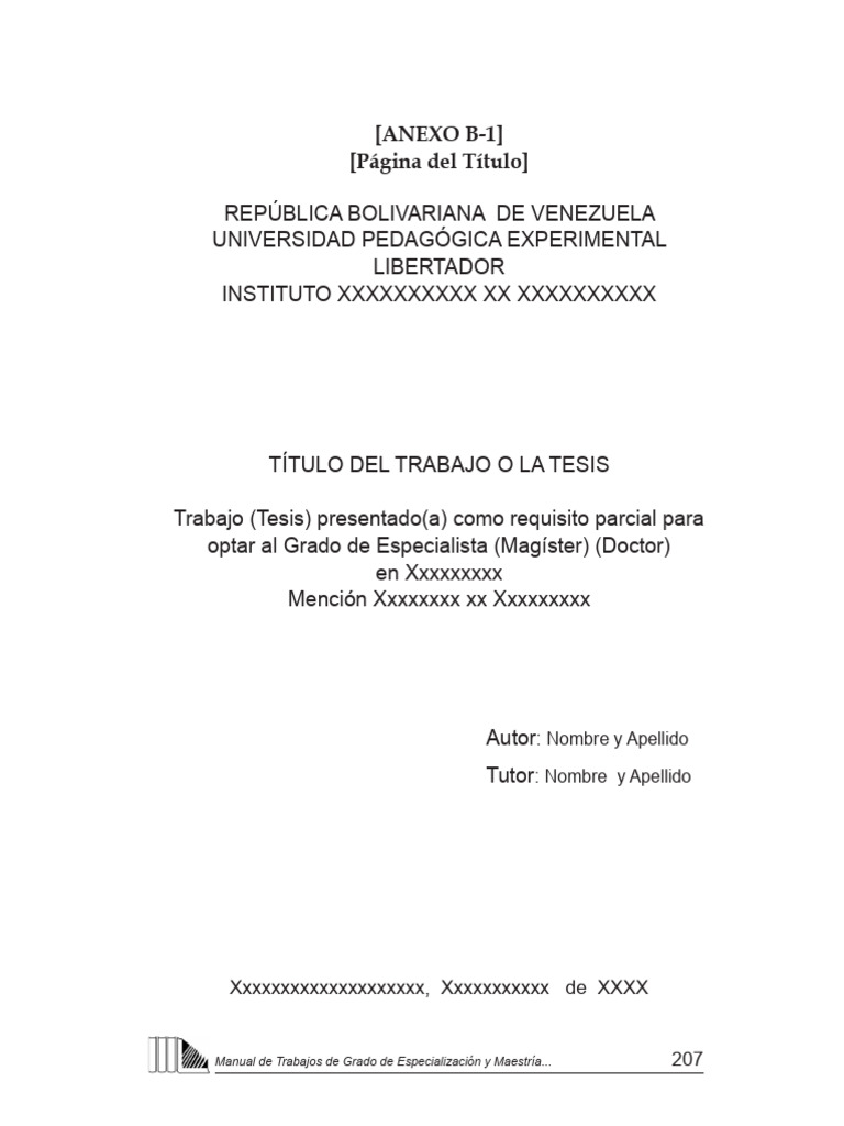 Manual de Trabajos de Grado UPEL | PDF