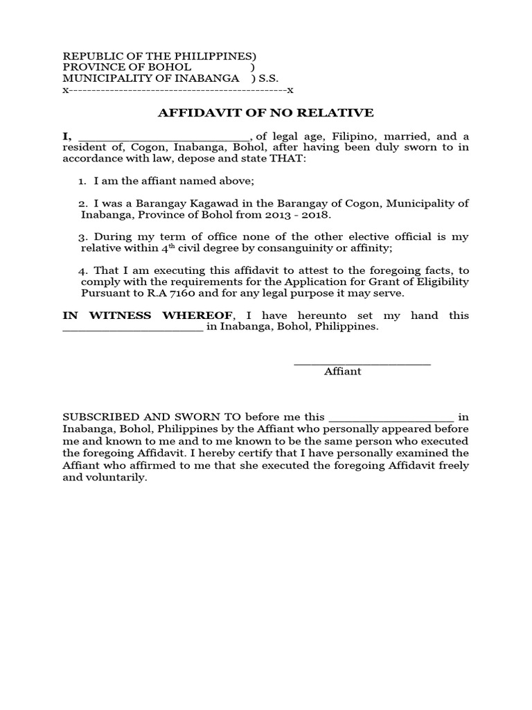 Affidavit For CSC 1 | PDF