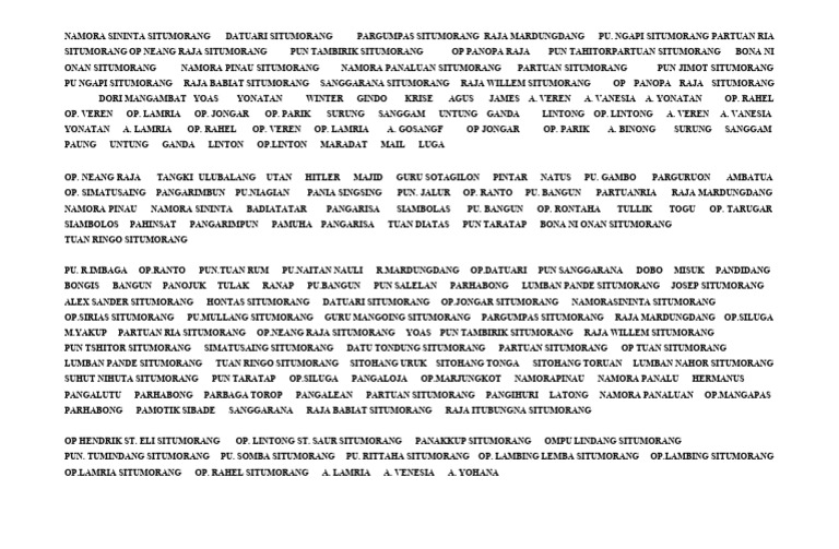 Silsilah Keluarga Situmorang | PDF