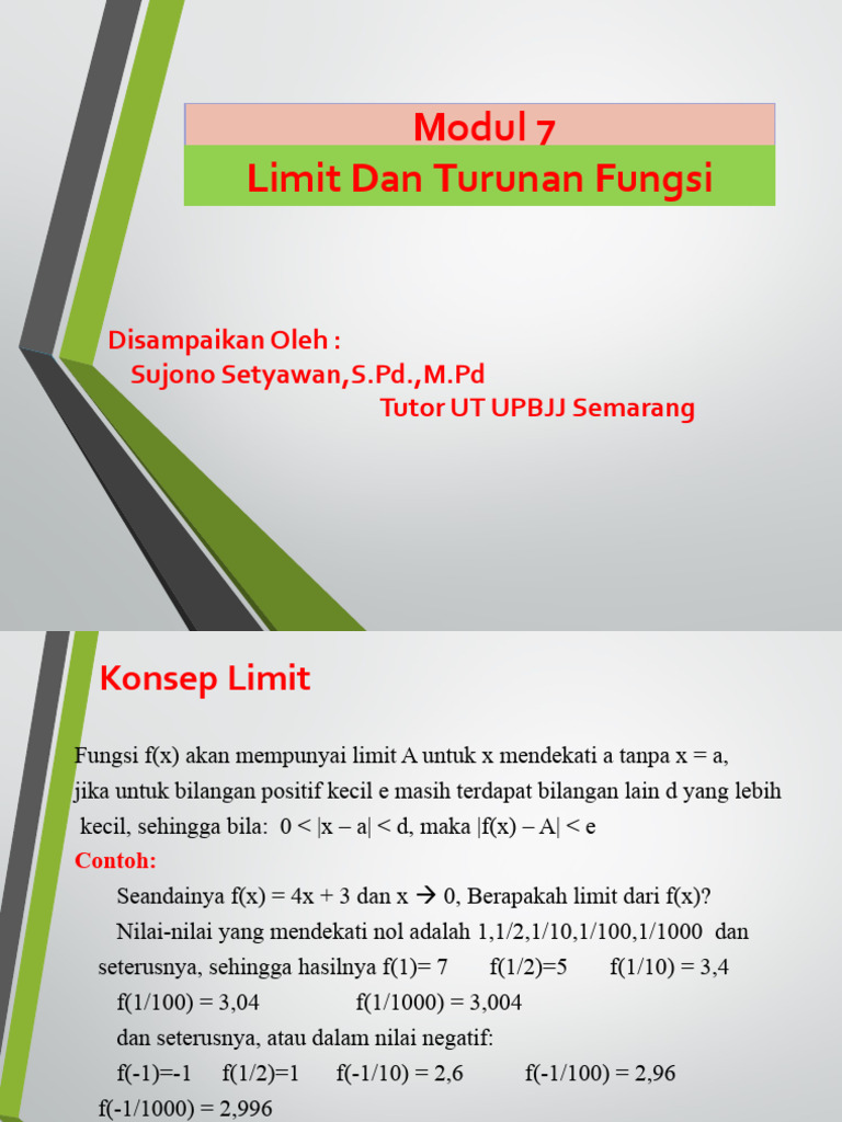 7.modul 7 Limit Dan Turunan Fungsi BR | PDF