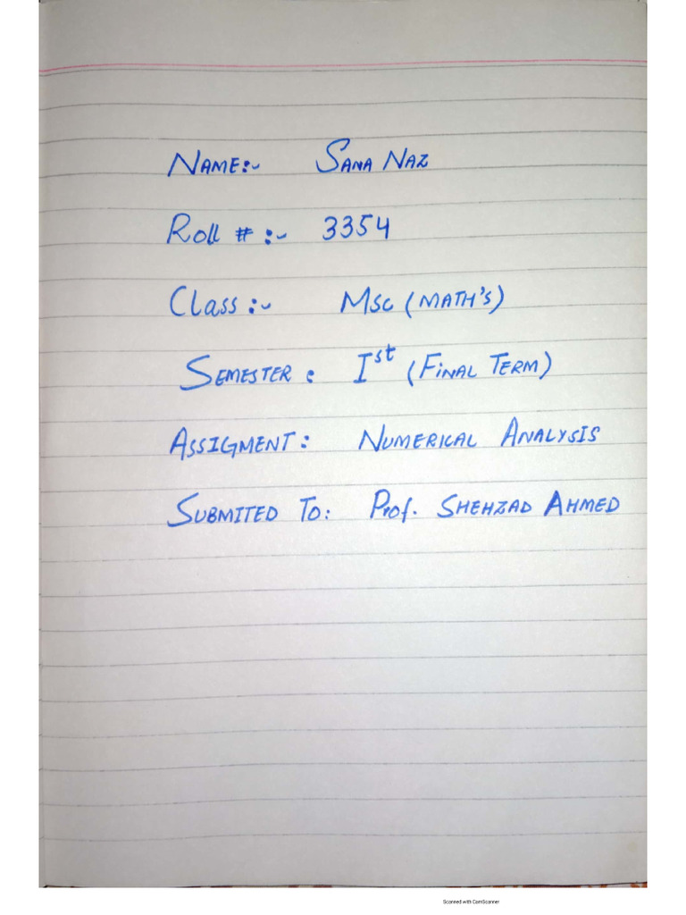 Numerical Analysis Final Assignment | PDF Numerical Analysis Final Assignment | PDF