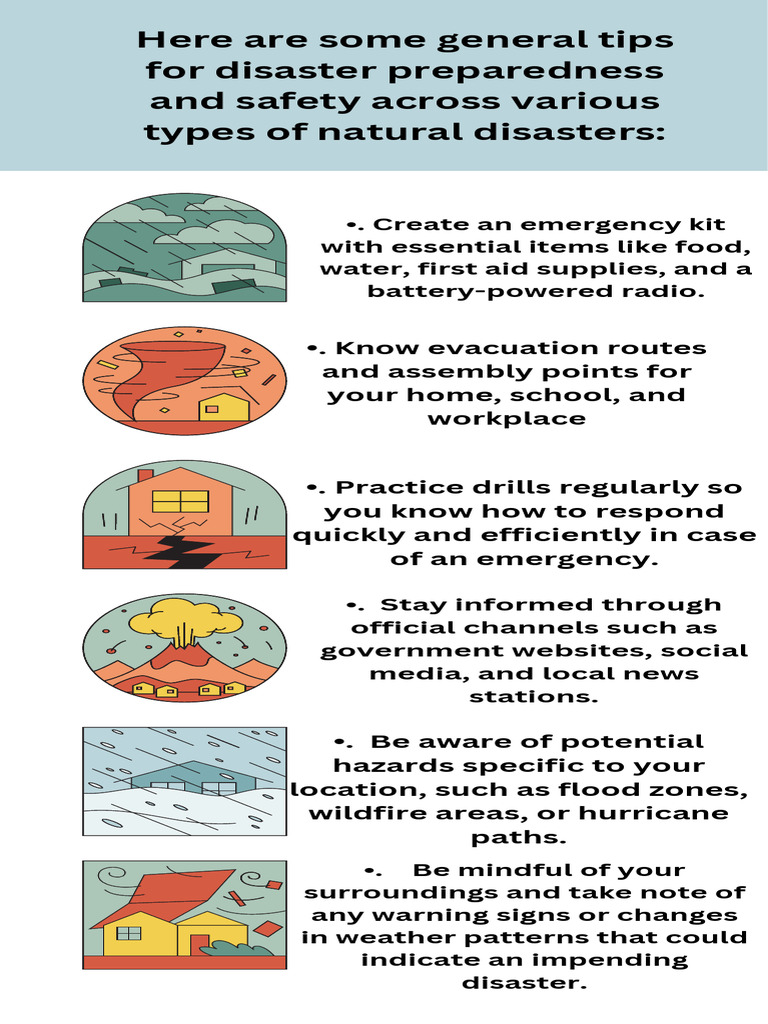Blue Modern Natural Disaster Prevention Infographic - 20231112 - 115650 - 0000 | PDF