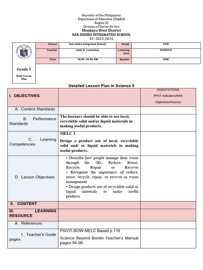 Cot-Science-Q1 (5) - 030158 | Download Free PDF | Learning | Curriculum