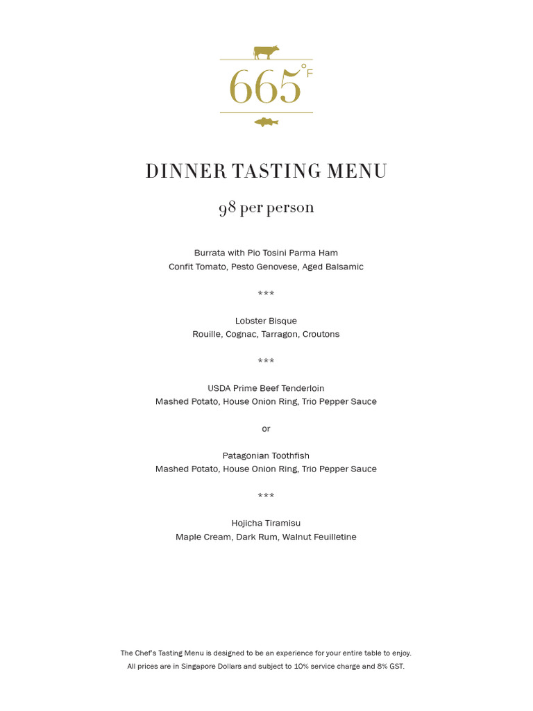 665F Dinner Tasting Menu | PDF | Sauce | Asian Cuisine