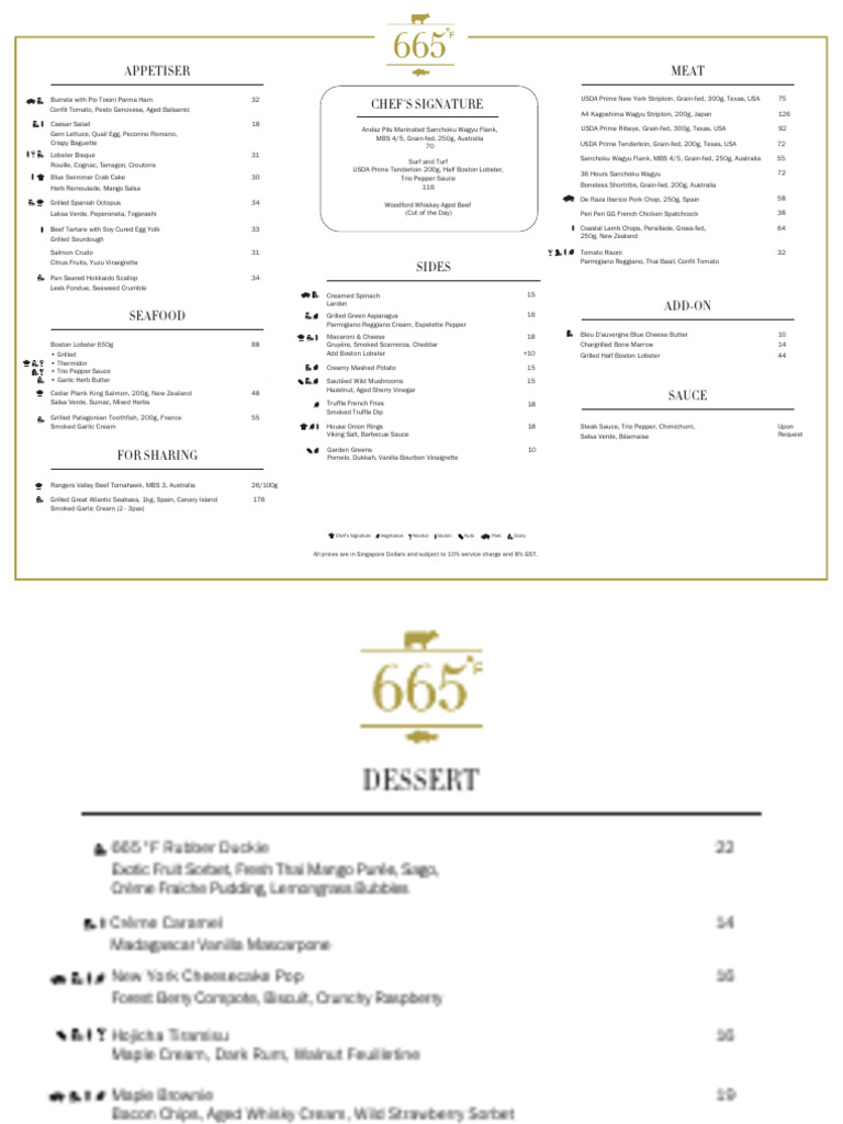 665F A La Carte Menu | PDF | Sauce | Grilling