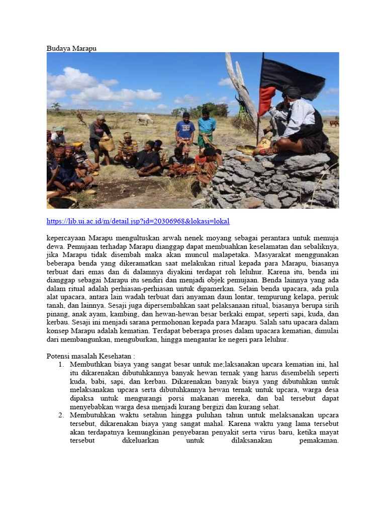 Ritual Marapu dan Tantangan Kesehatan | PDF | Ilmu Sosial | Agama & Spiritualitas