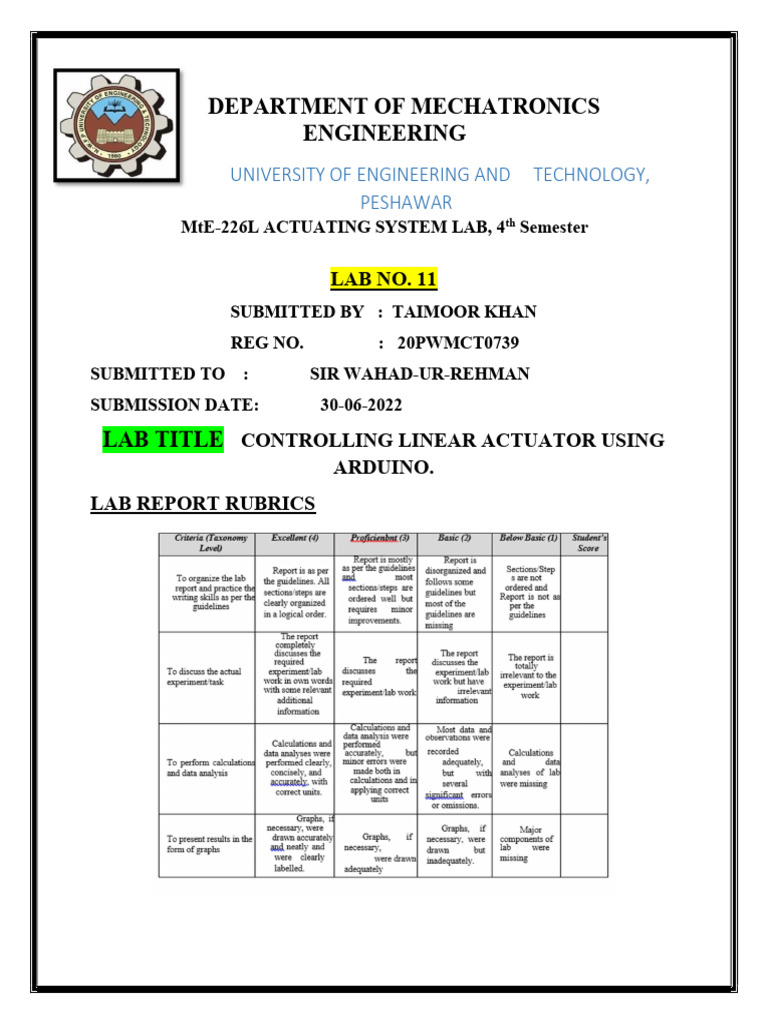 Lab Report 11 | PDF | Actuator | Machines