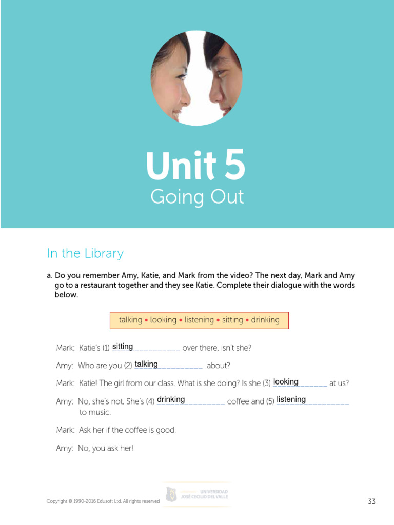 Unit 5 Workbook Going Out | PDF