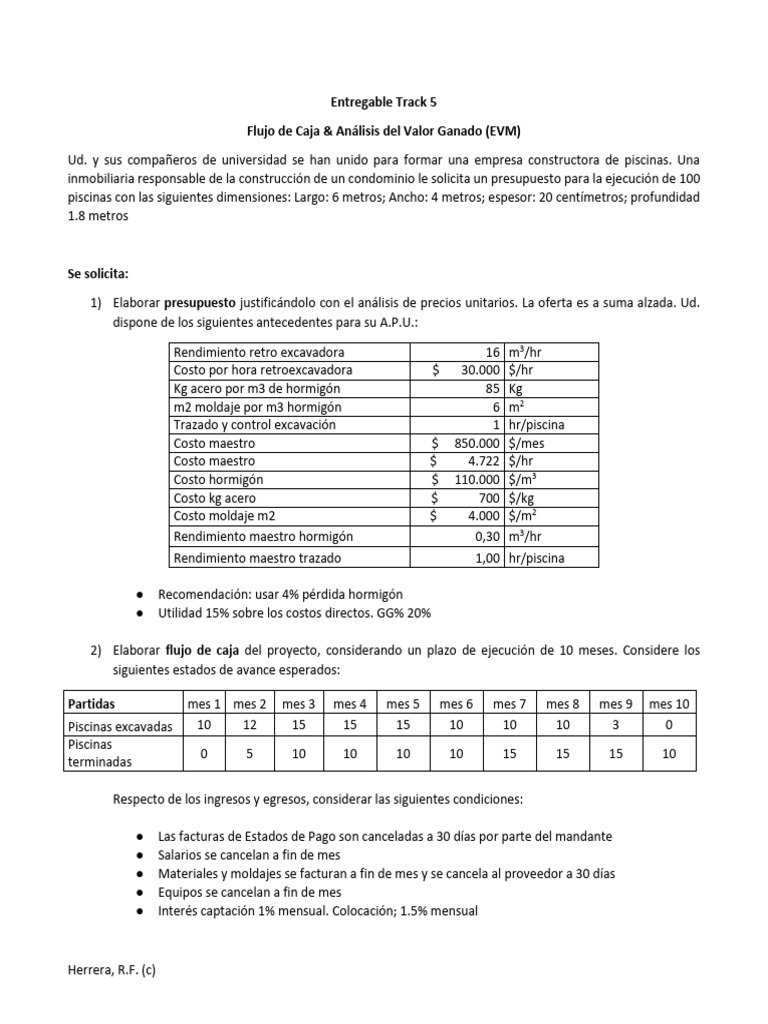 Entregable Track 5 | PDF | Presupuesto