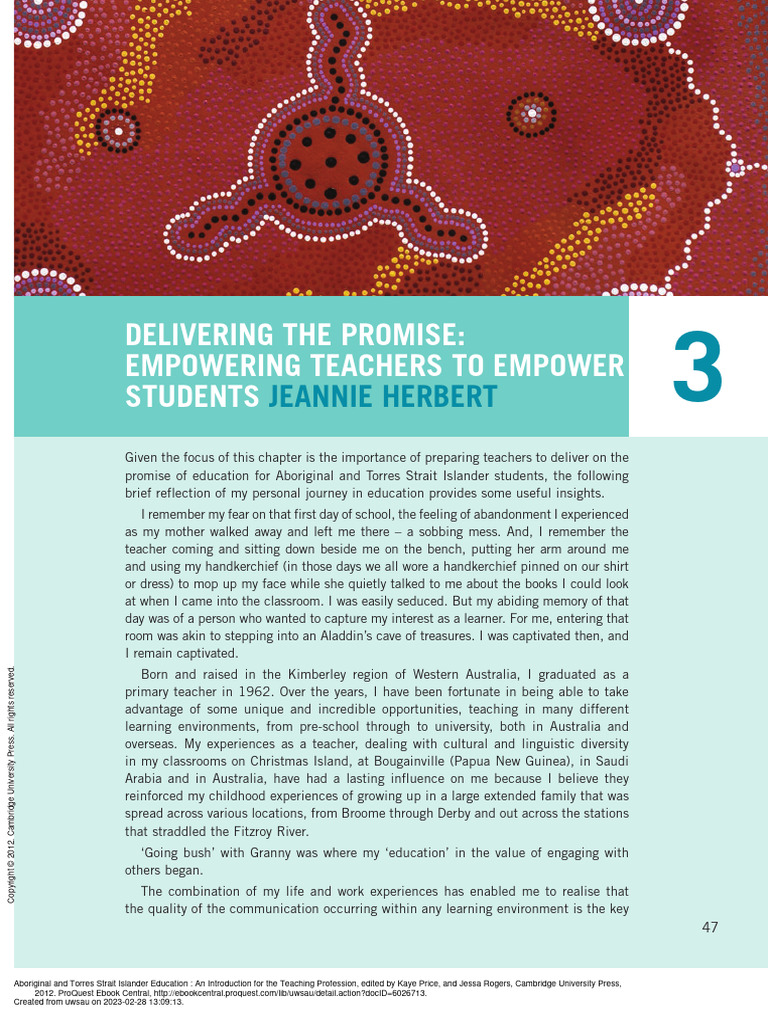 Aboriginal chapter 3 | PDF | Teachers | Teacher Education