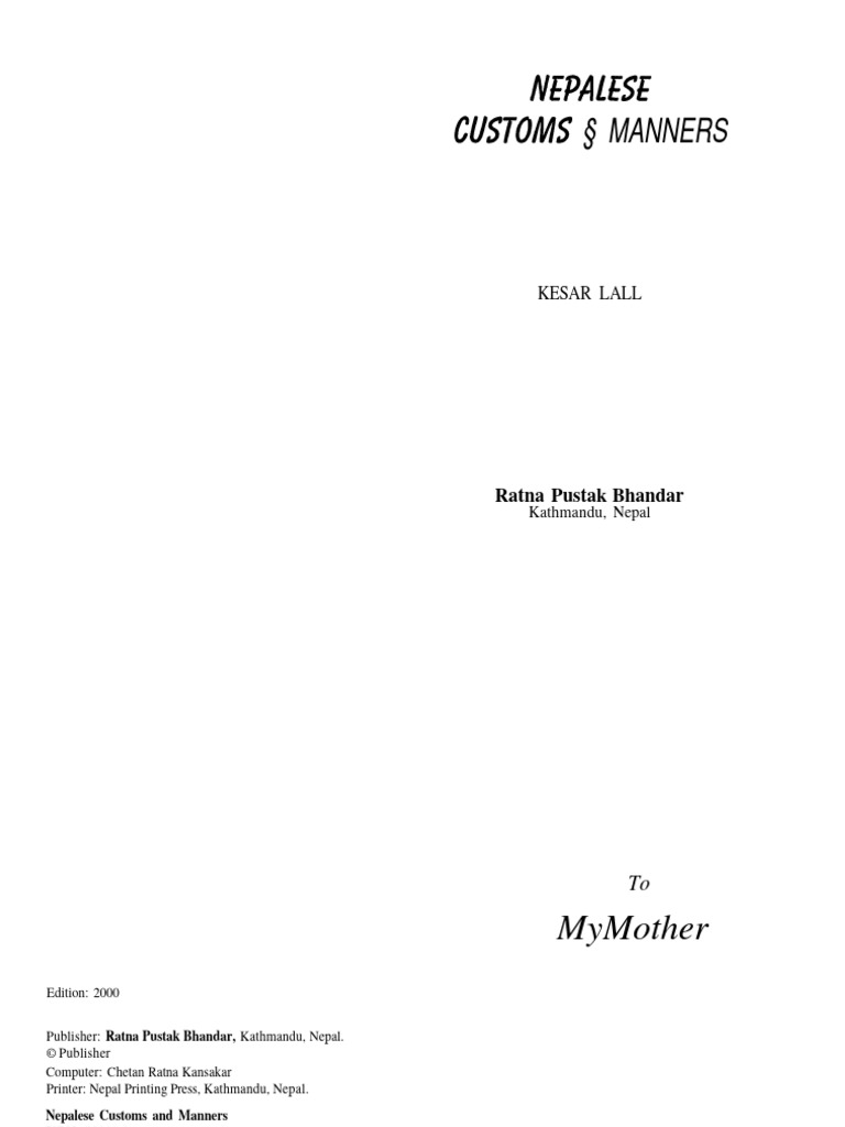 Nepalese Customs and Manners | PDF | Yeti