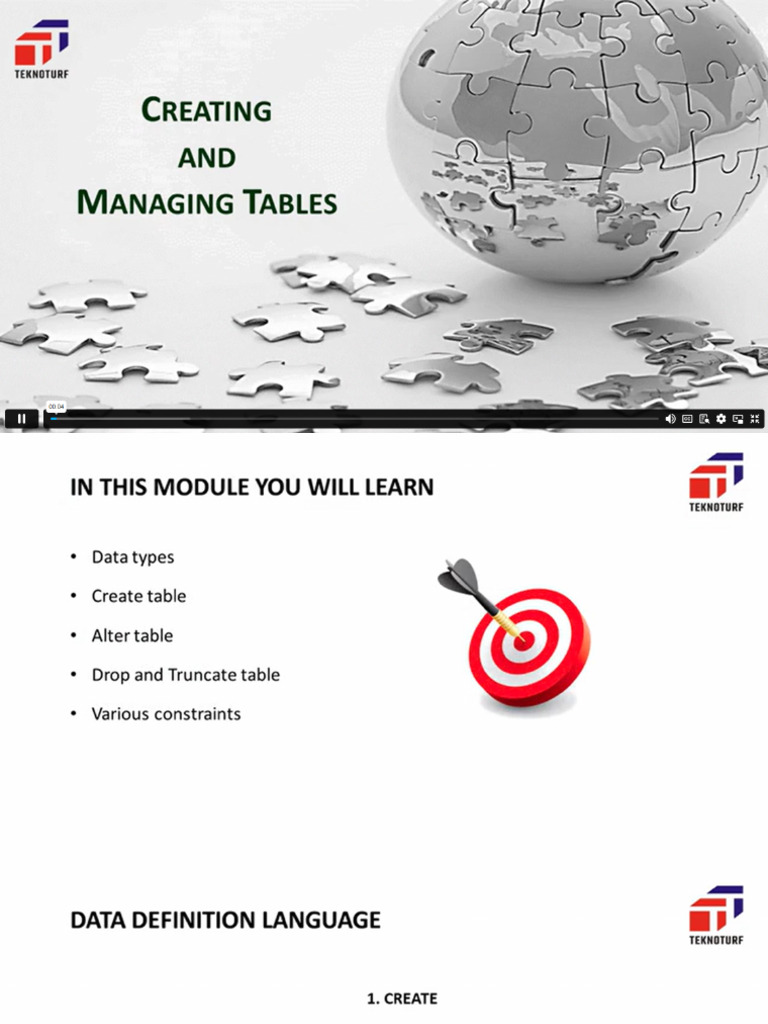 cREATING AND MANAGING TABLE | PDF