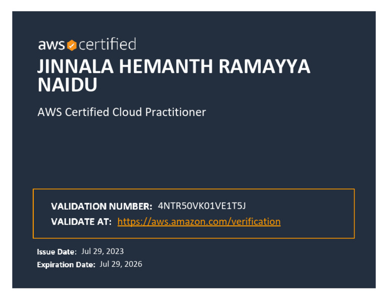 AWS Certified Cloud Practitioner Certificate | PDF