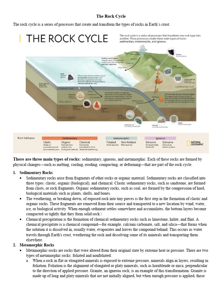 The Rock Cycle | PDF | Rock (Geology) | Sedimentary Rock