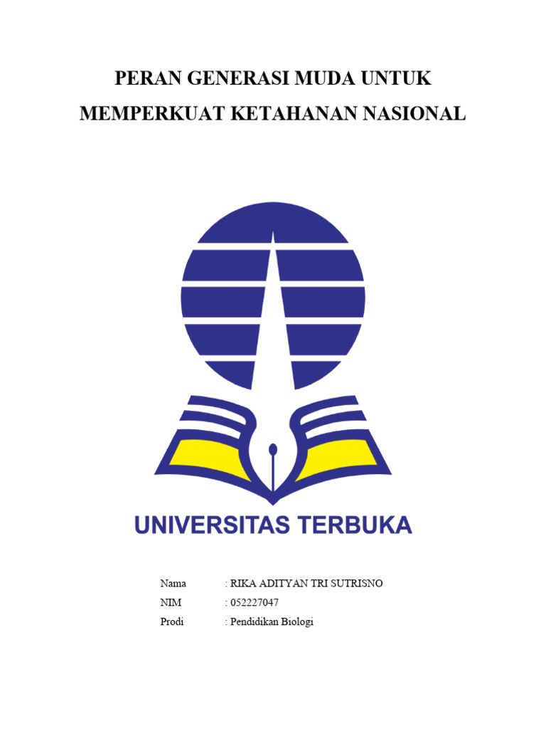 Peran Generasi Muda Untuk Memperkuat Ketahanan Nasional | PDF