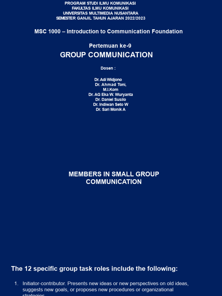 MSC1000-9b Group Communication | PDF | Leadership | Decision Making