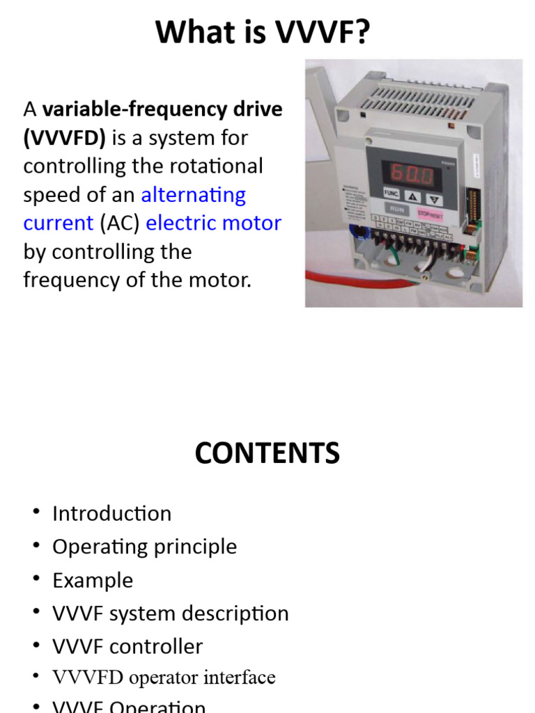 VVVF - Working Principle & Its Operation | PDF | Electric Motor | Power Inverter