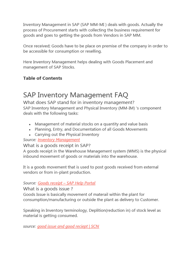 8.inventory Management in SAP | PDF | Inventory | Goods