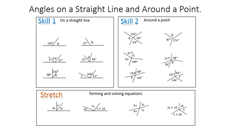 Angles Straight Line and Around A | PDF | Classical Mechanics | Geometry