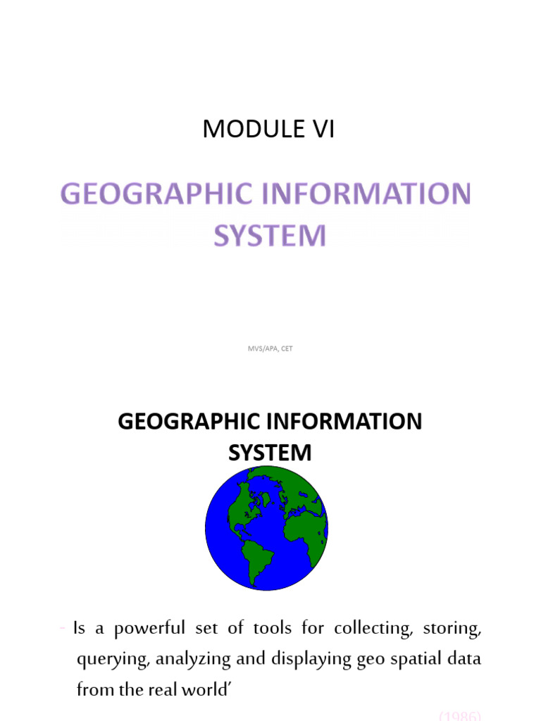 Module VI-Geomatics GIS | PDF | Geographic Information System ...