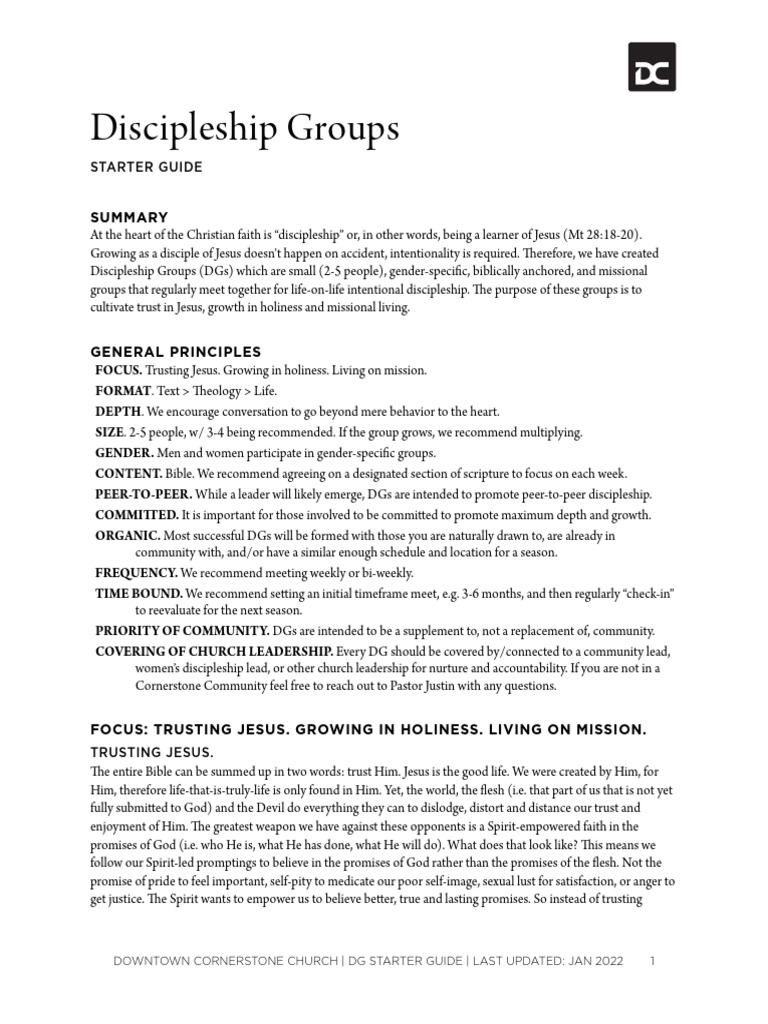 Discipleship Group Starter v2 | PDF | Disciple (Christianity) | Jesus