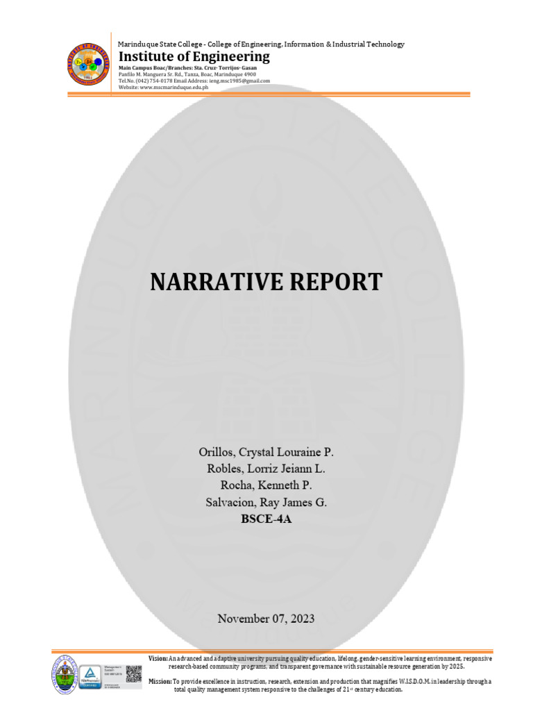 Narrative Report - November 07 | PDF