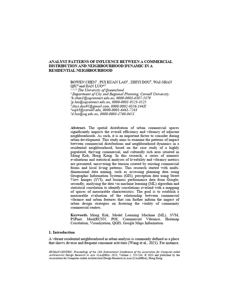 CAADRIA2023 - 84 Analyst Patterns of Influence Between A Commercial Distribution and ...