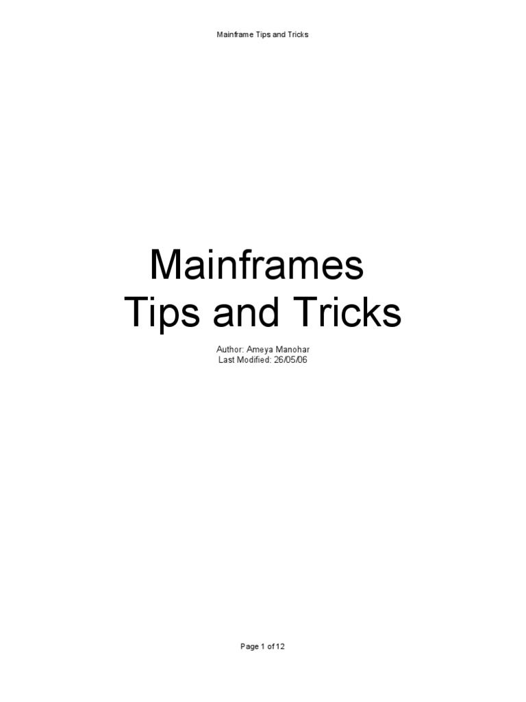Mainframes Tips and Tricks | PDF | Proprietary Software | System Software