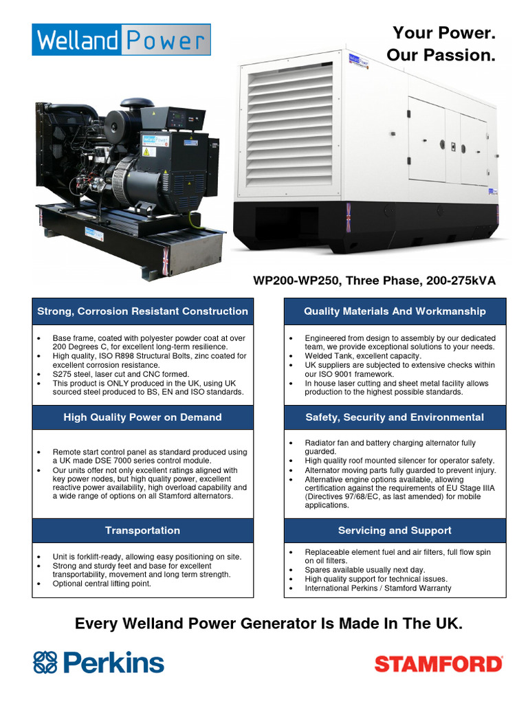 Welland Power - Perkins Stamford - Model WP200-WP250 (Updated-1) | PDF ...