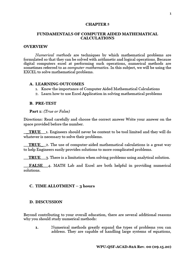 Module 5 | PDF | Mathematics | Numerical Analysis
