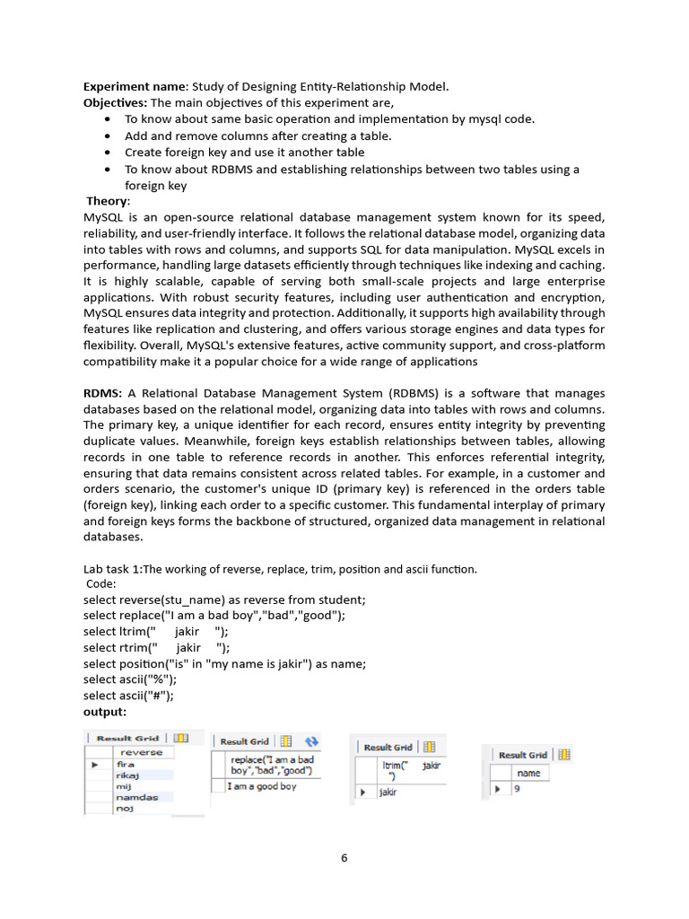 Database Lab | PDF | Relational Database | Databases Database Lab | PDF | Relational Database | Databases