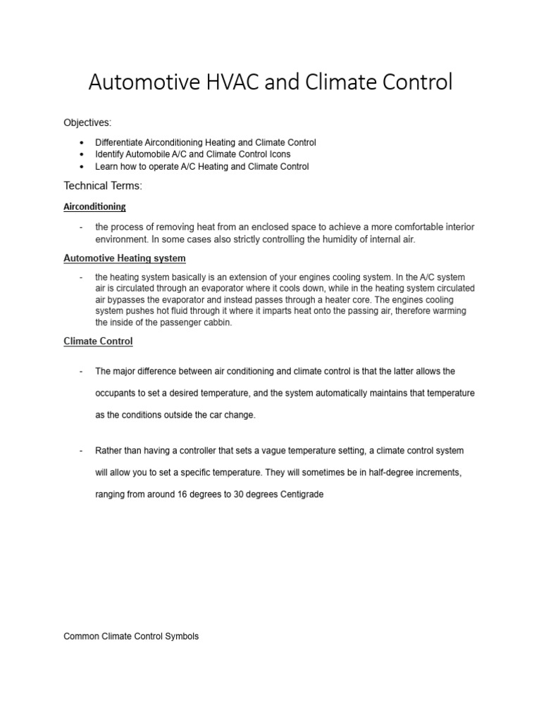 Understanding Automotive Climate Control | PDF | Air Conditioning ...