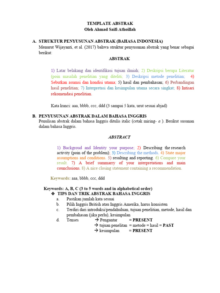 Template Abstrak TA 2023 | PDF | Grammatical Tense | Linguistics