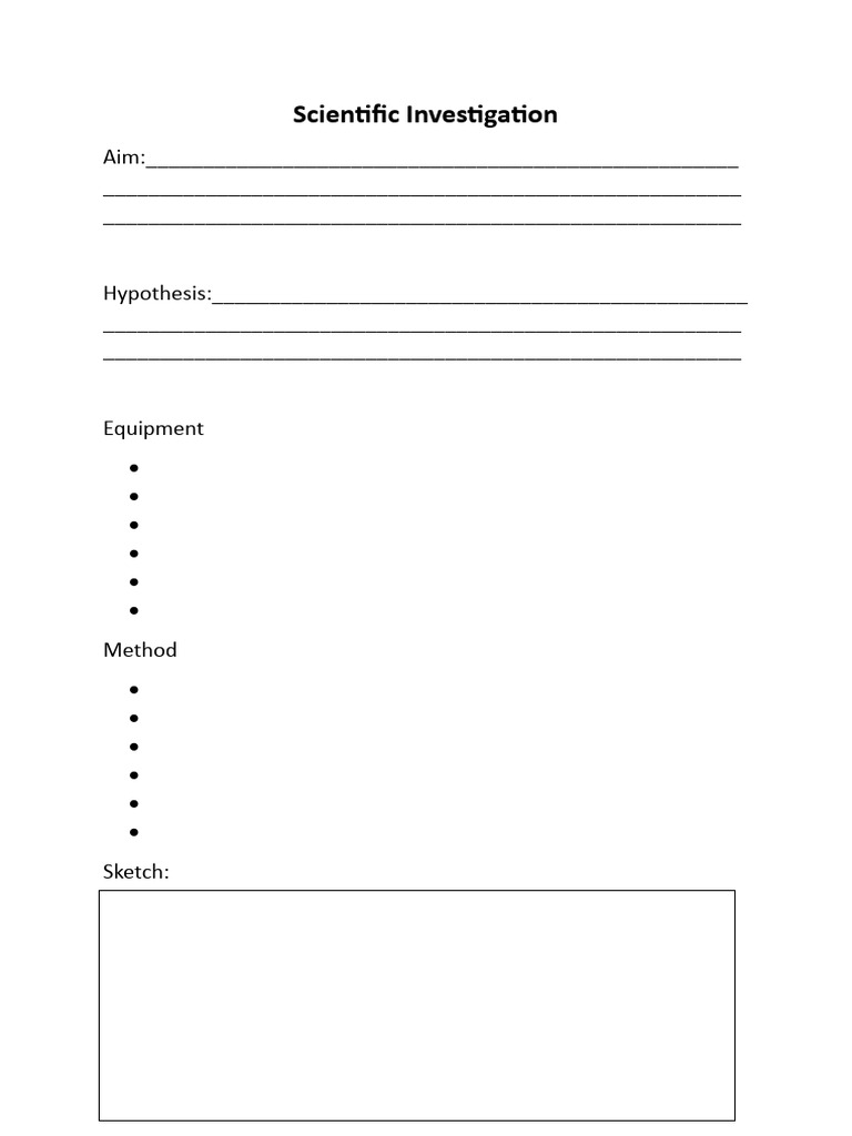 Scientific Investigation Template | PDF