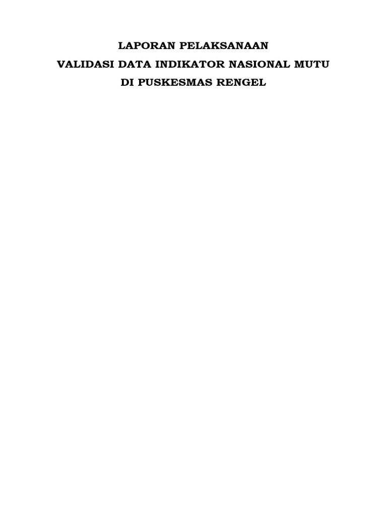 LAPORAN VALIDASI | PDF