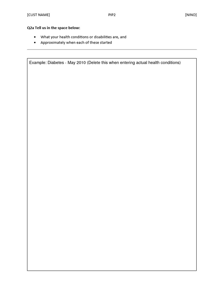 PIP2 Form | PDF | Urinary Incontinence