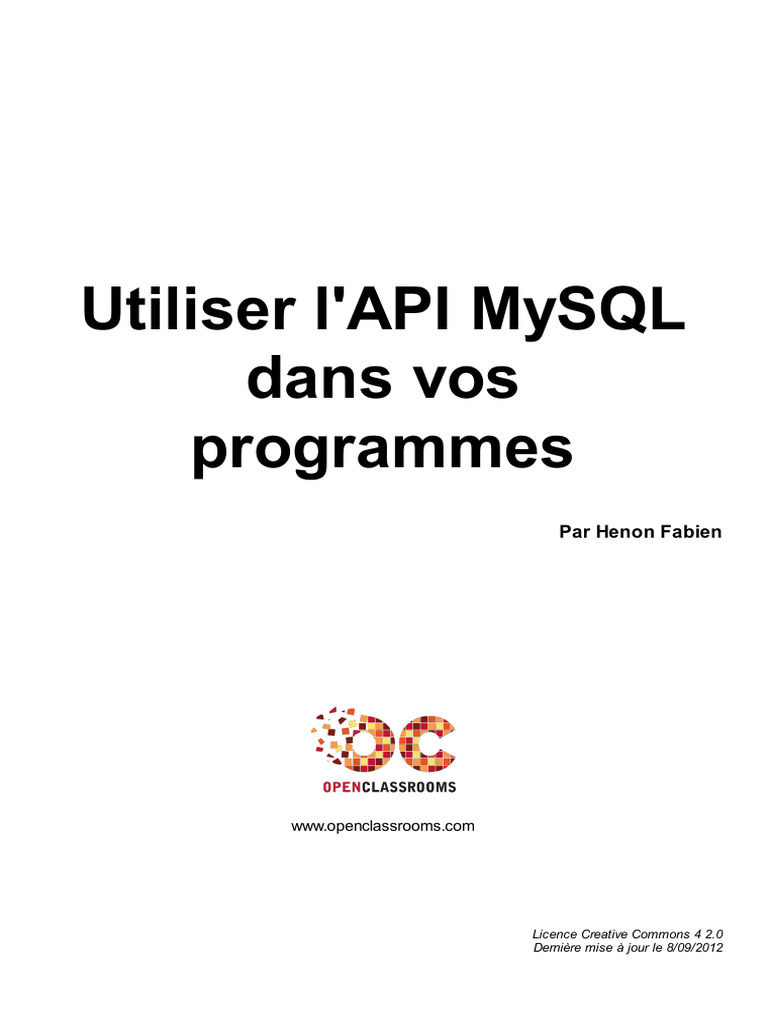Utiliser L API Mysql Dans Vos Programmes | PDF | MySQL | Pointeur (programmation)