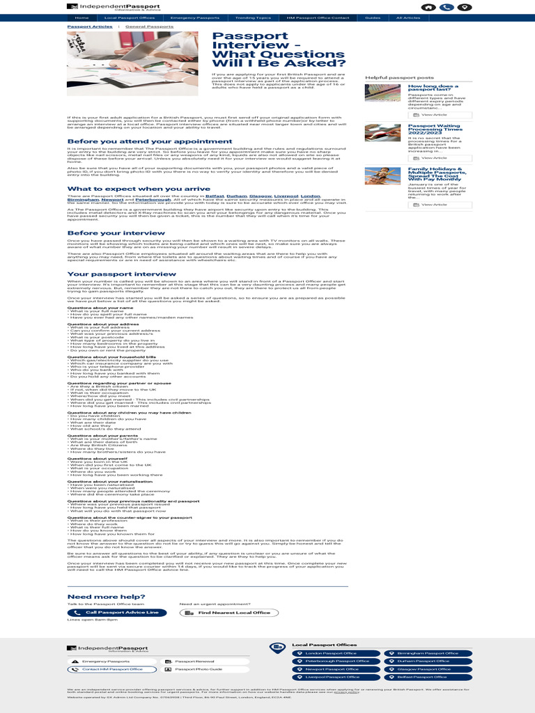 Passport Interview What Questions Will I Be Asked Pdf Passport