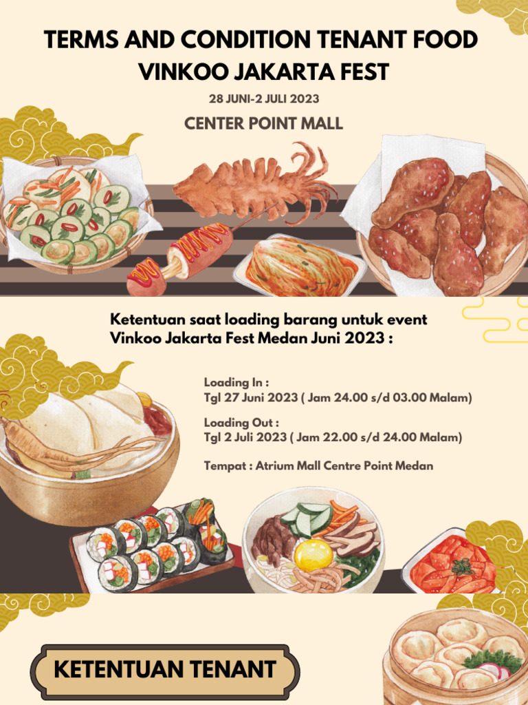 Ketentuan Tenant F&B Vinkoo Fest | PDF