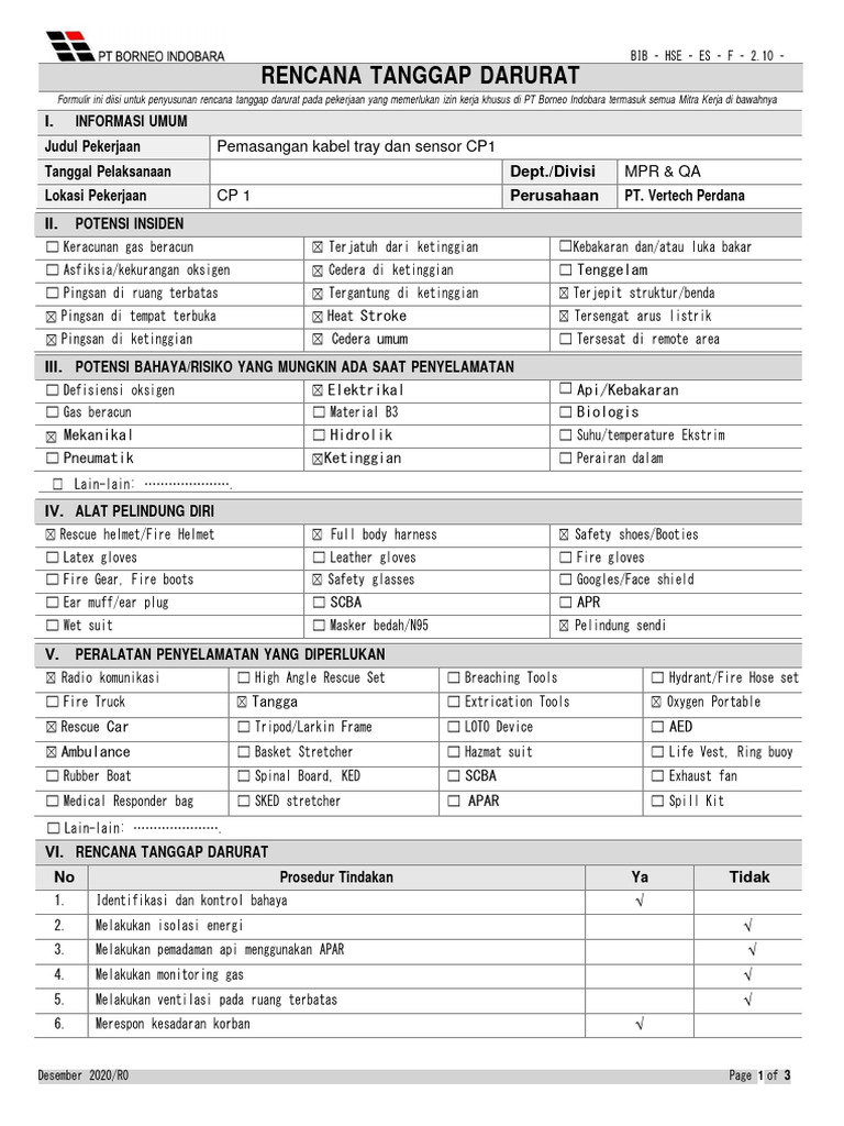 Rencana Tanggap Darurat Ketinggian-3 | PDF