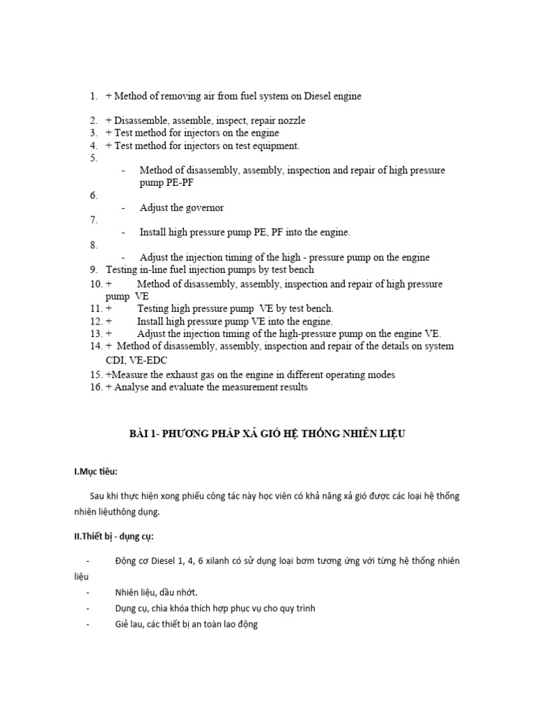 Các Bài TH C Hành Diesel | PDF