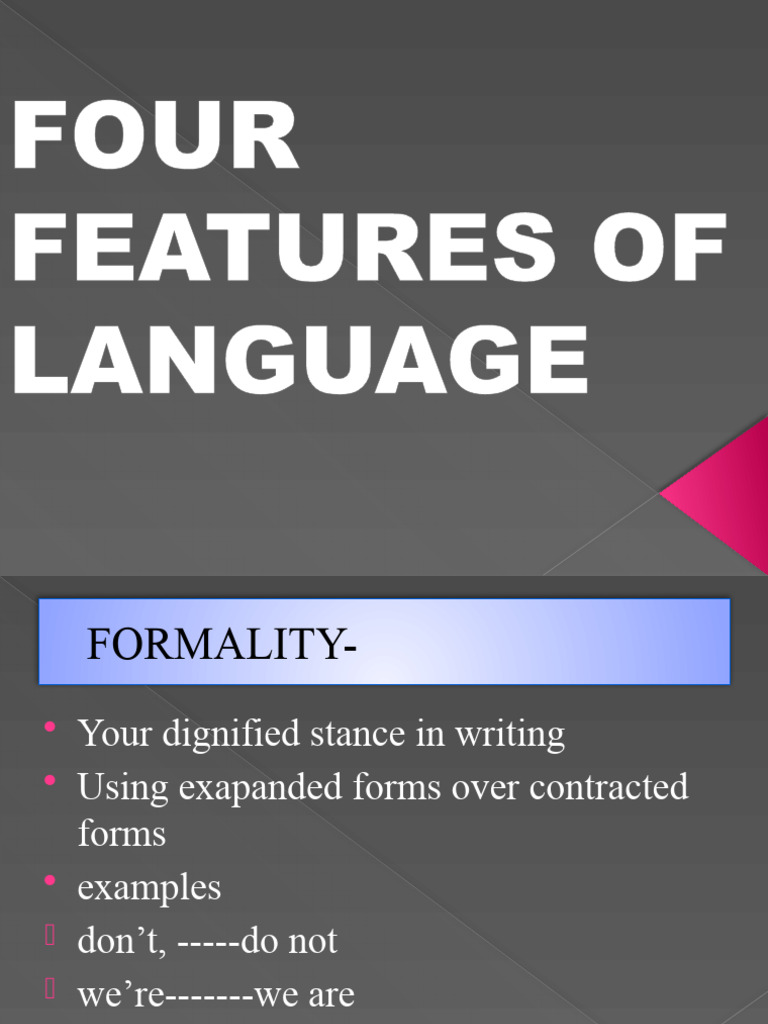 Four Features of Language in EAPP | PDF | Language Arts & Discipline