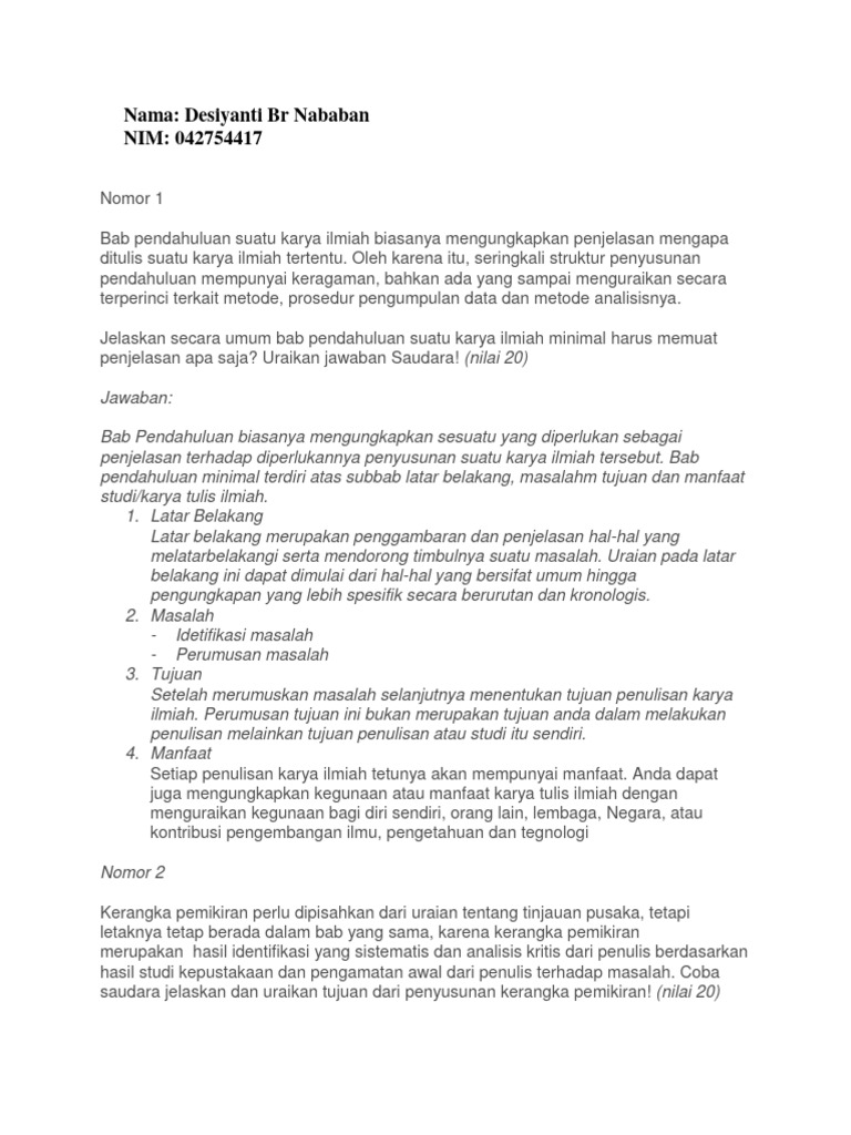 Struktur dan Isi Bab Pendahuluan Karya Ilmiah | PDF | Metode & Bahan Ajar | Komputer