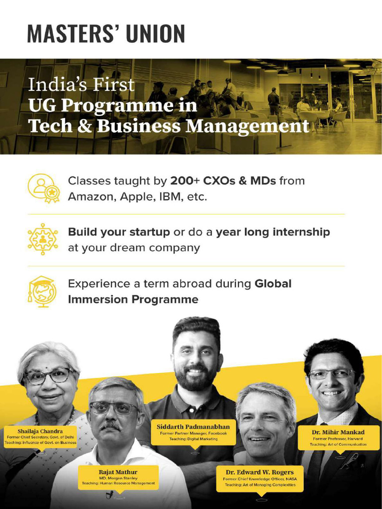 Ug Brochure Masters Union March | Download Free PDF | Startup Company ...