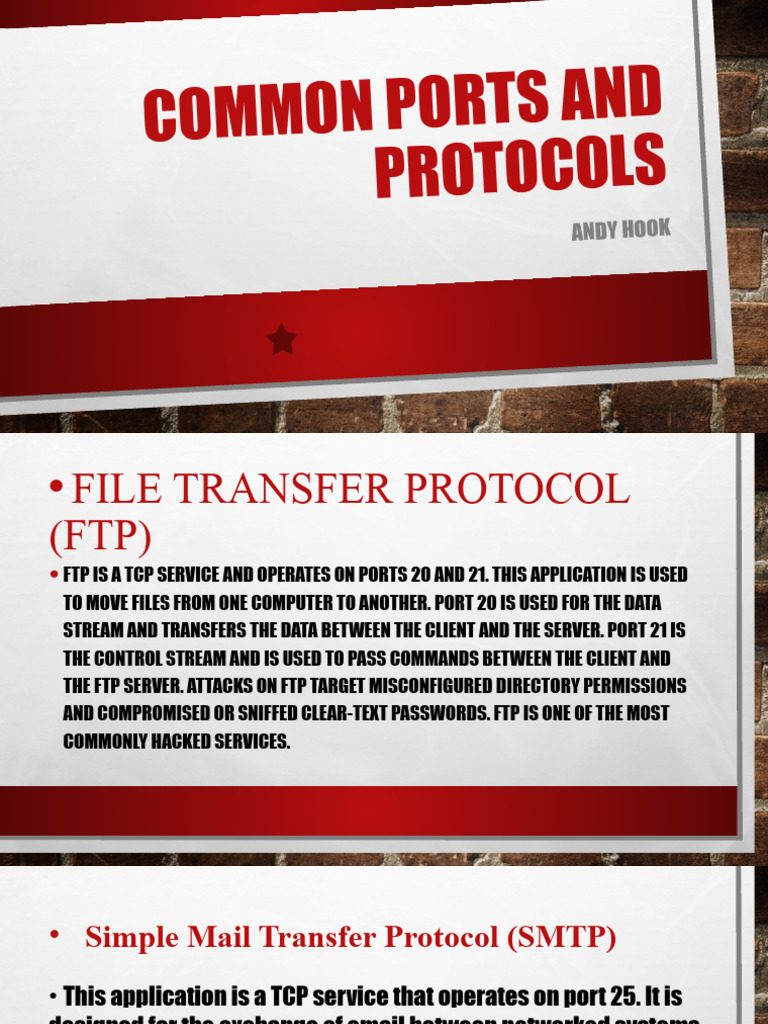 Common Ports and Protocols | Download Free PDF | File Transfer Protocol | Port (Computer Networking)
